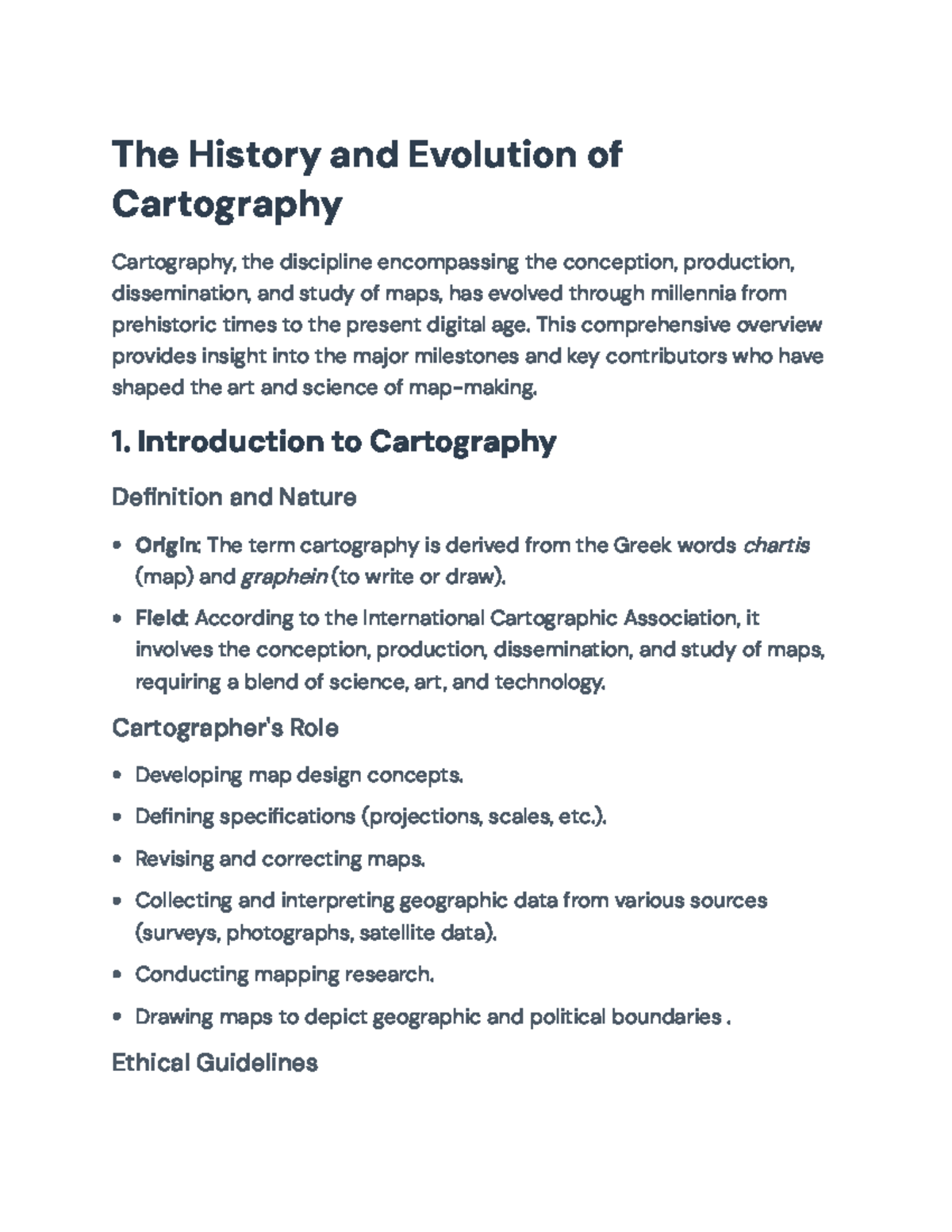 The History and Evolution of Cartography: Milestones and Innovations ...