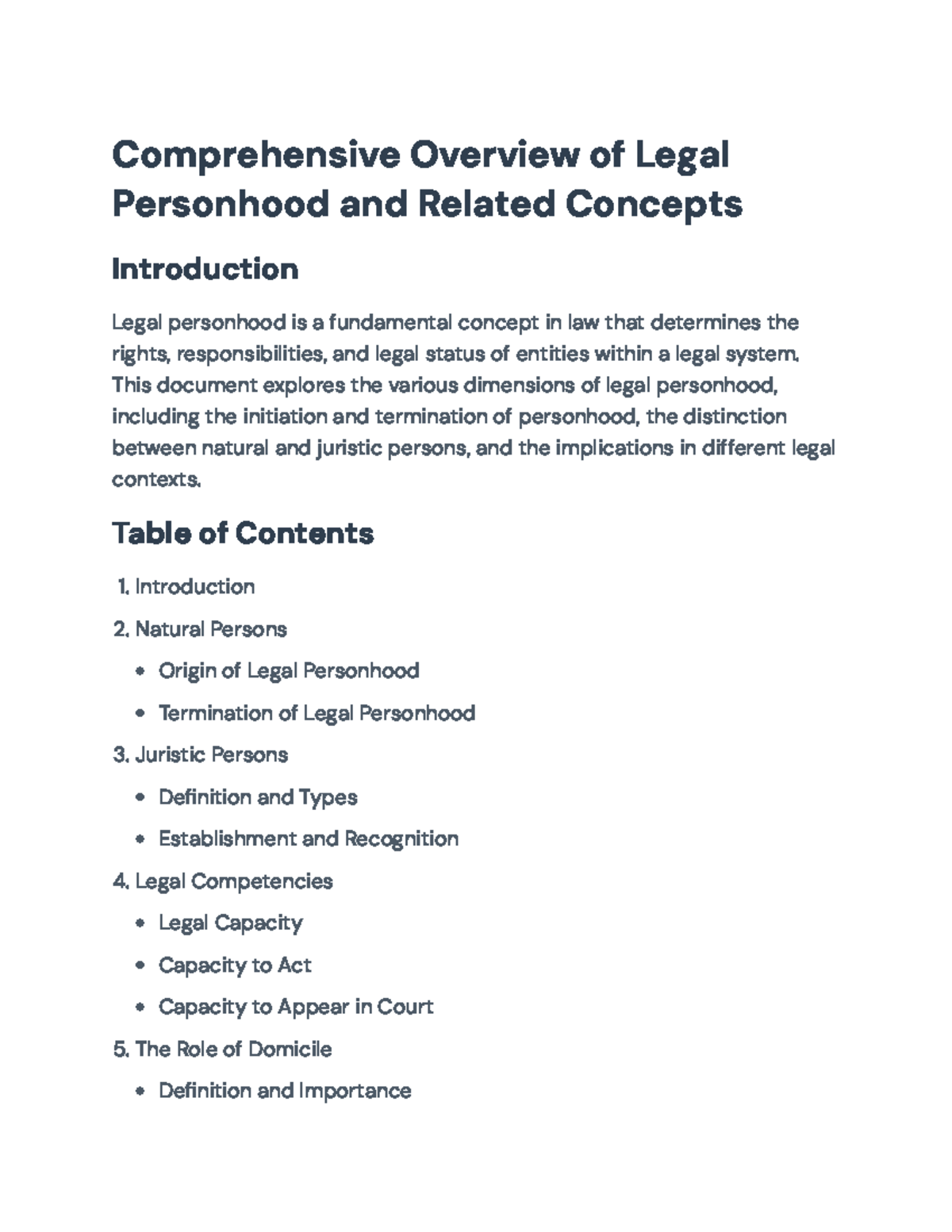 Comprehensive Overview of Legal Personhood: Key Concepts & Implications ...