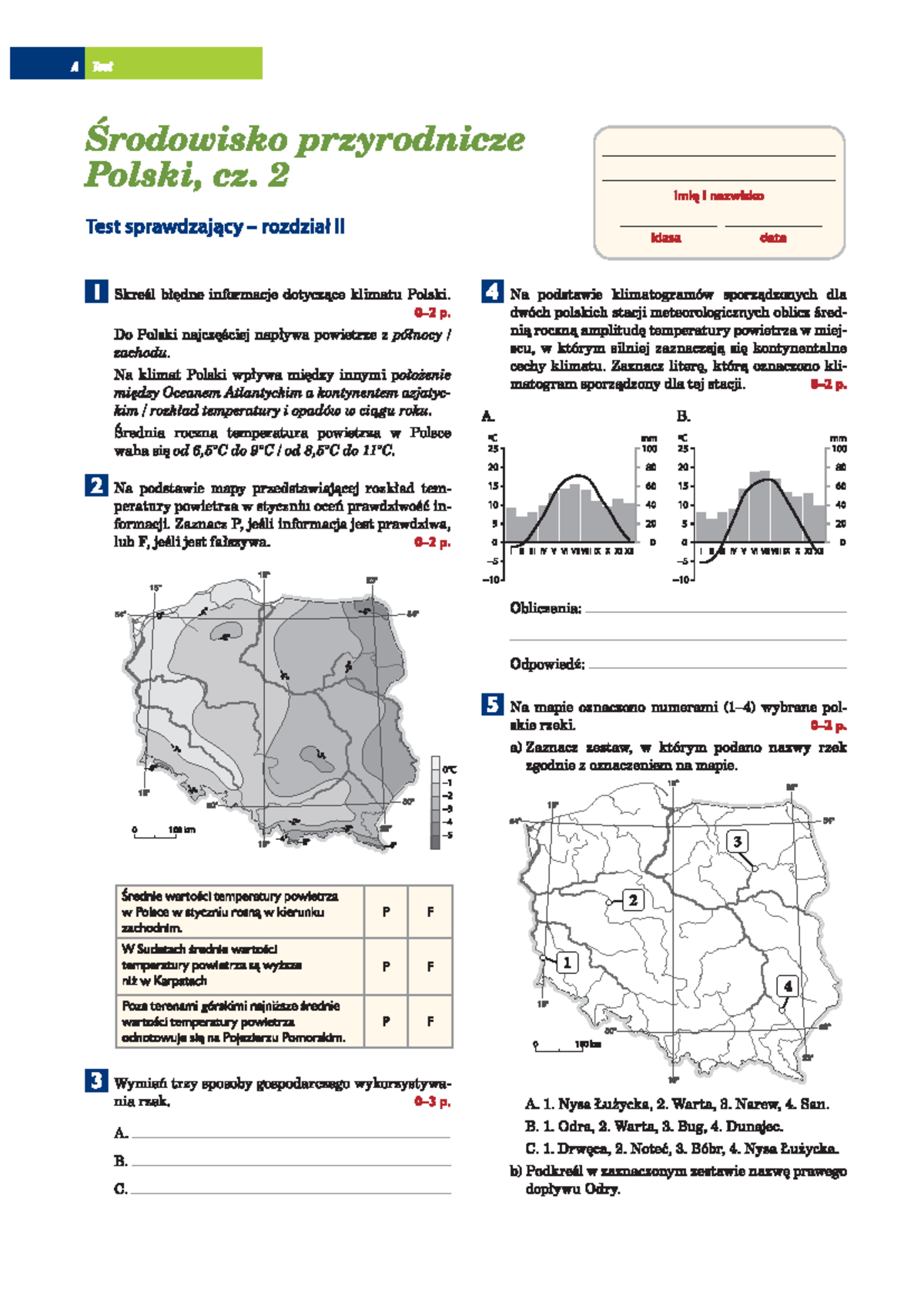 Test z klimatu Polski - Środowisko przyrodnicze, cz. 2 - Studocu