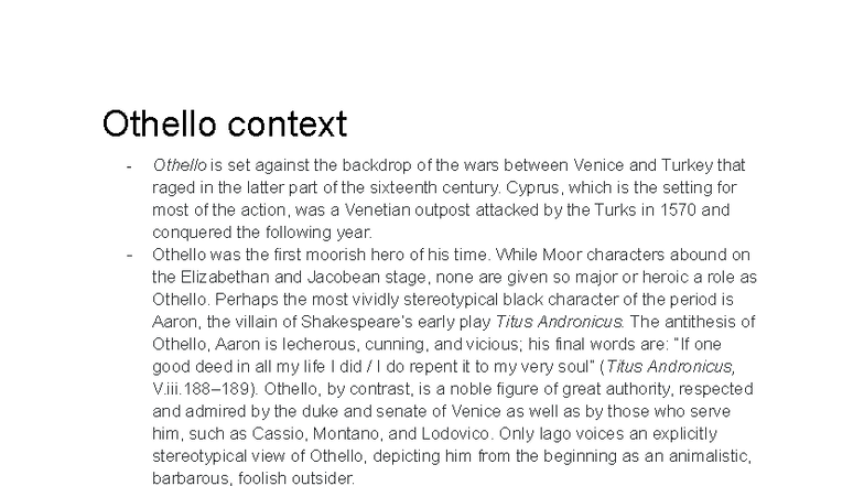 Othello Context: Historical and Geopolitical Insights on Venice and ...