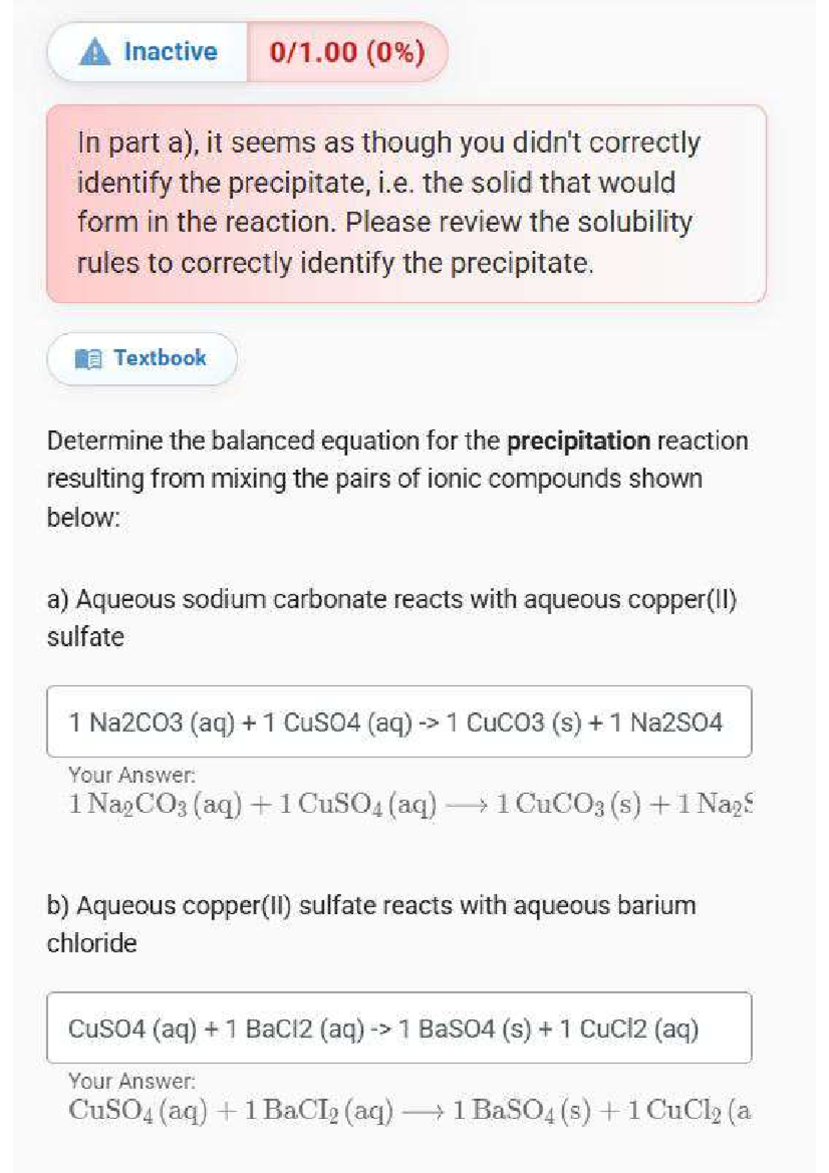 Chem 205 Quiz 1: Precipitation Reactions and Balancing Equations - Studocu