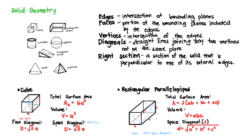 Solid Geometry: Edges, Faces, and Volume of Prisms and Pyramids - Studocu