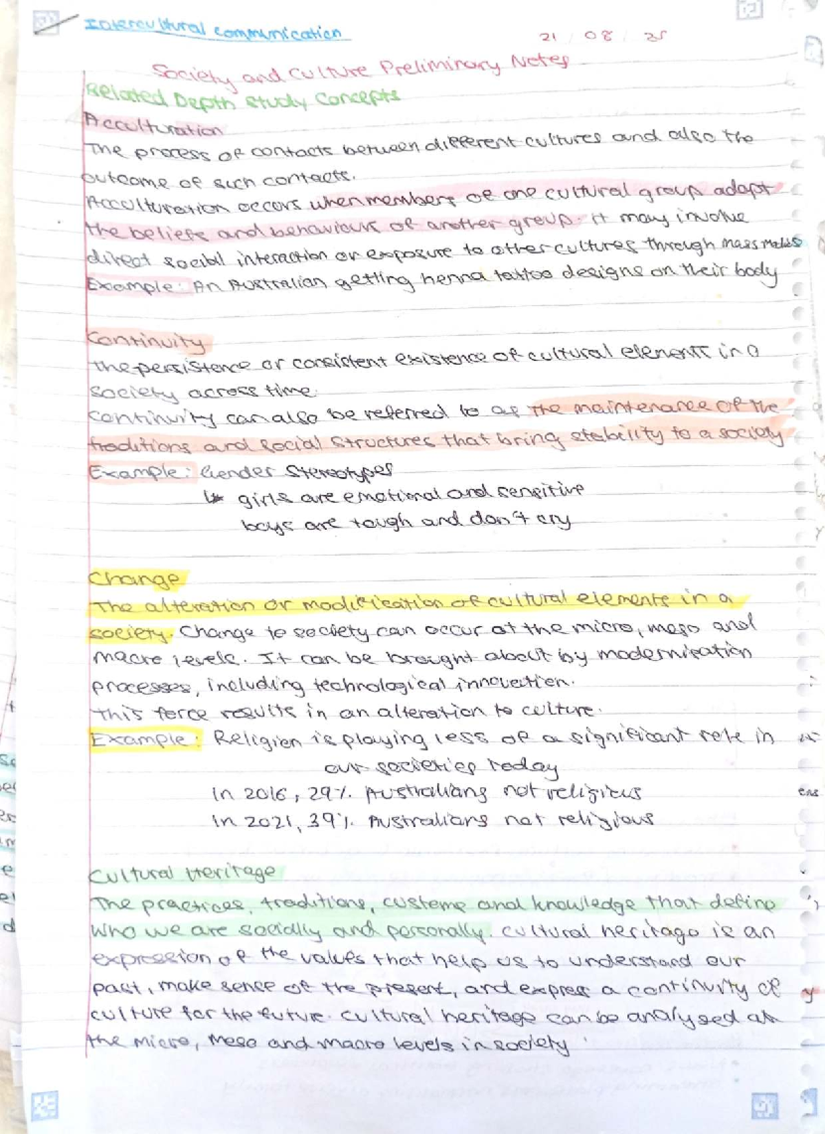 Society and Culture Preliminary Notes: Intercultural Communication ...
