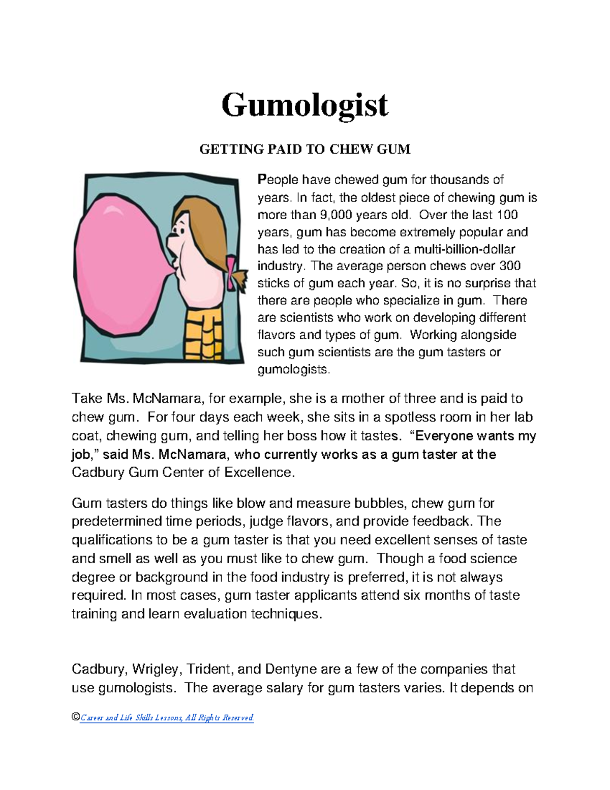 Gumologist: Exploring the Unique Career of Chewing Gum Tasters - Studocu