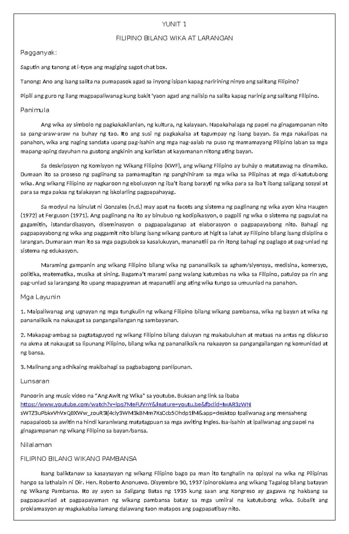 Lesson Plan: Filipino 7 Pagkilala sa Pagkiling at Panig ng Manunulat - Studocu