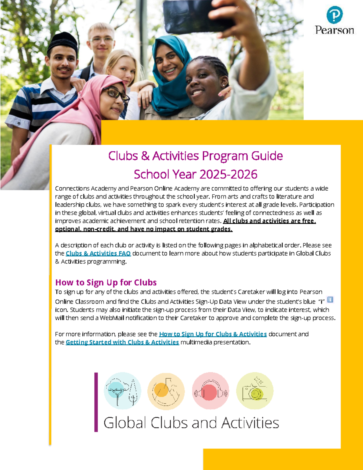 Global Clubs & Activities Program Guide 2025-2026 - Studocu