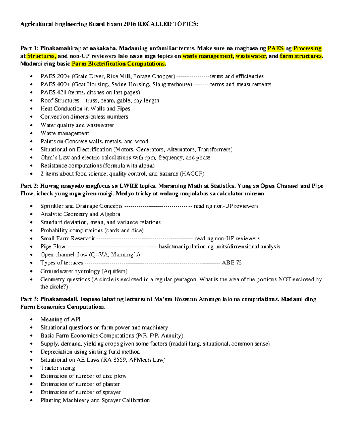 2016 AELE Board Exam: Recalled Topics & Key Insights for Review - Studocu