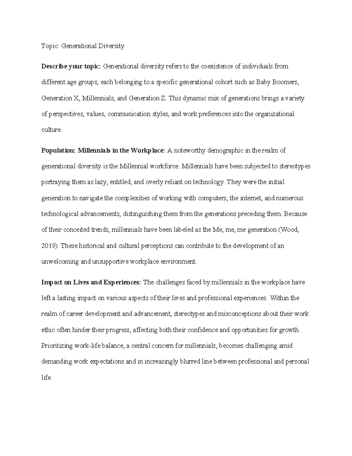 Module 2 Assignment: Exploring Generational Diversity in the Workplace ...