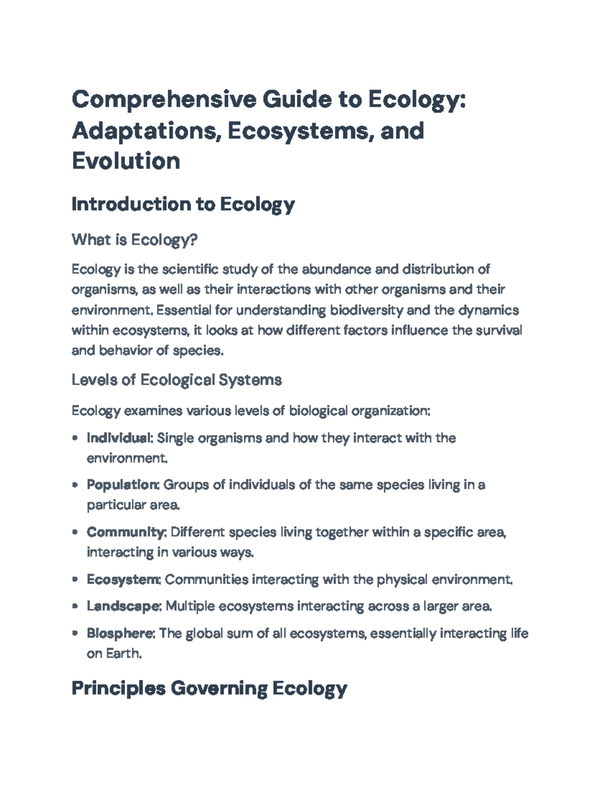 Ecology 101: Understanding Adaptations, Ecosystems & Evolution ...