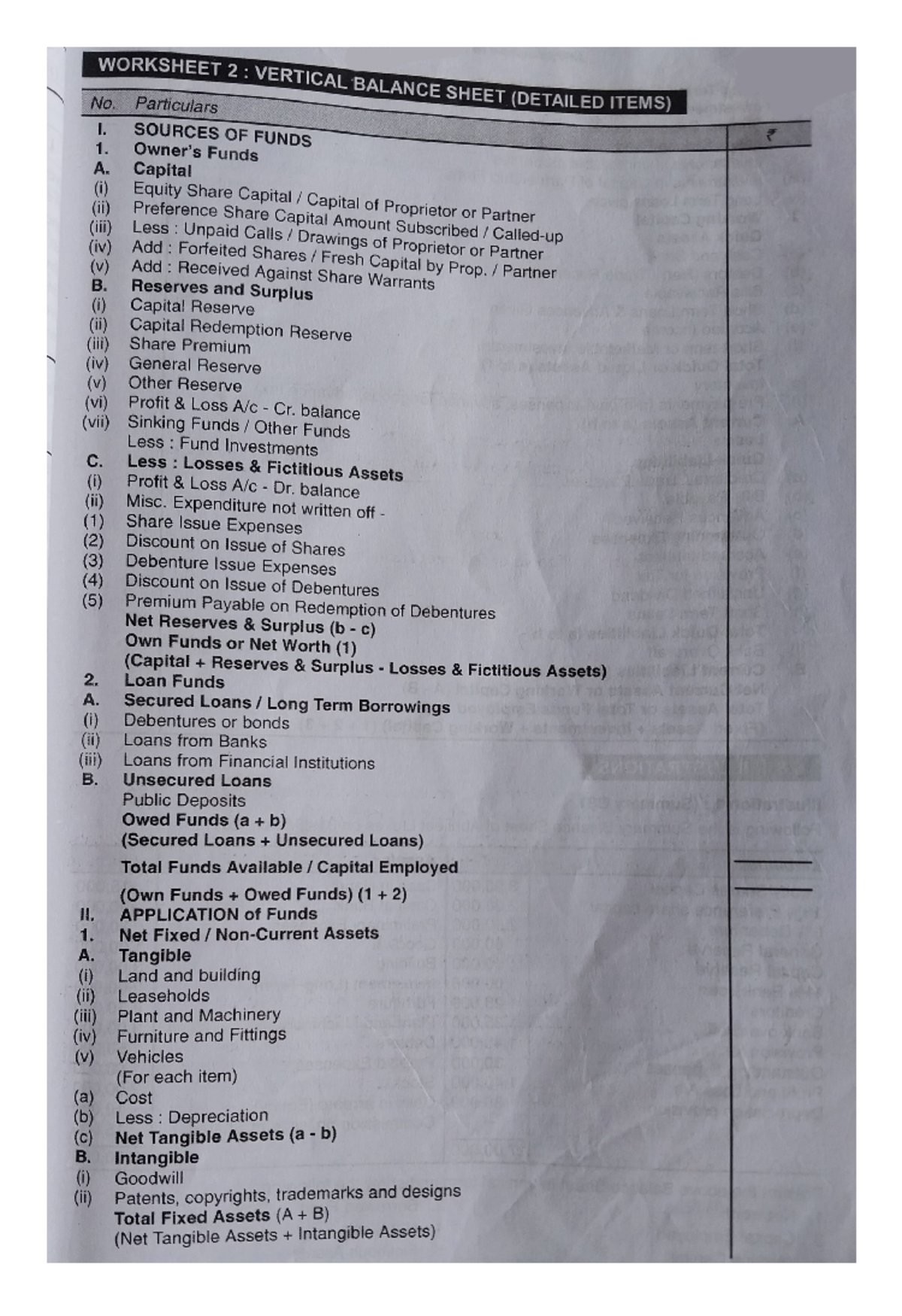 Detailed Vertical Balance Sheet Worksheet 2 Analysis - Studocu
