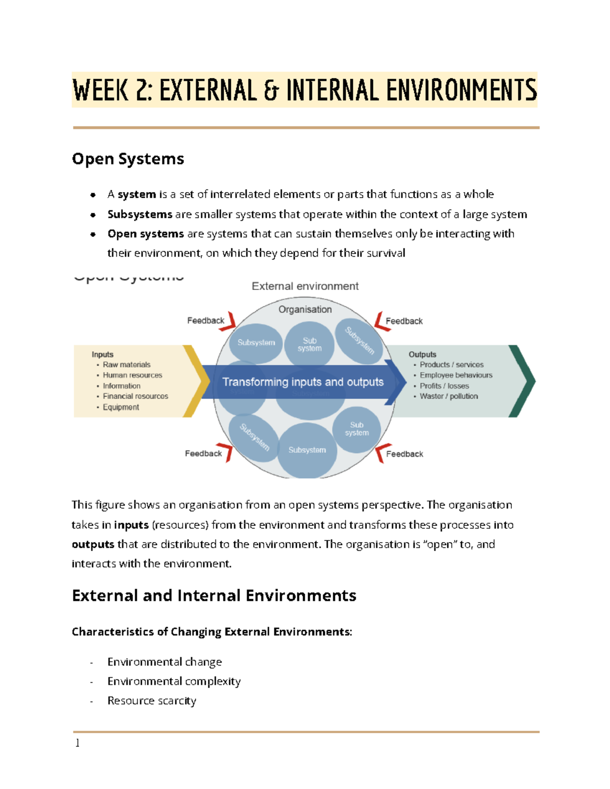 Week 2 External and Internal Environments - WEEK 2: EXTERNAL & INTERNAL ...