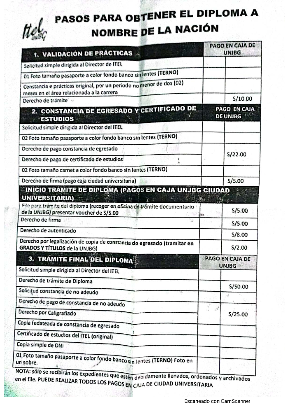 Pasos para Obtener el Diploma y Certificados UNJBG - Studocu