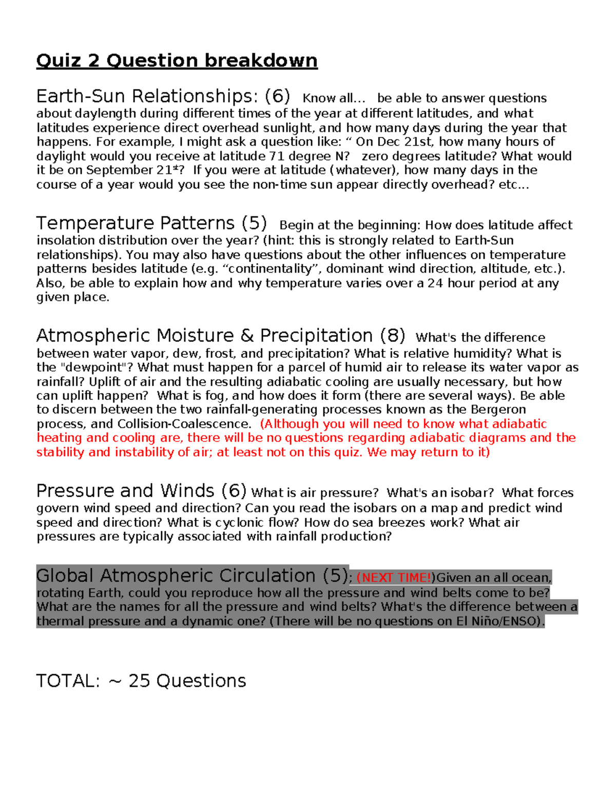 Quiz 2 Review: Earth-Sun Relationships & Temperature Patterns - Studocu
