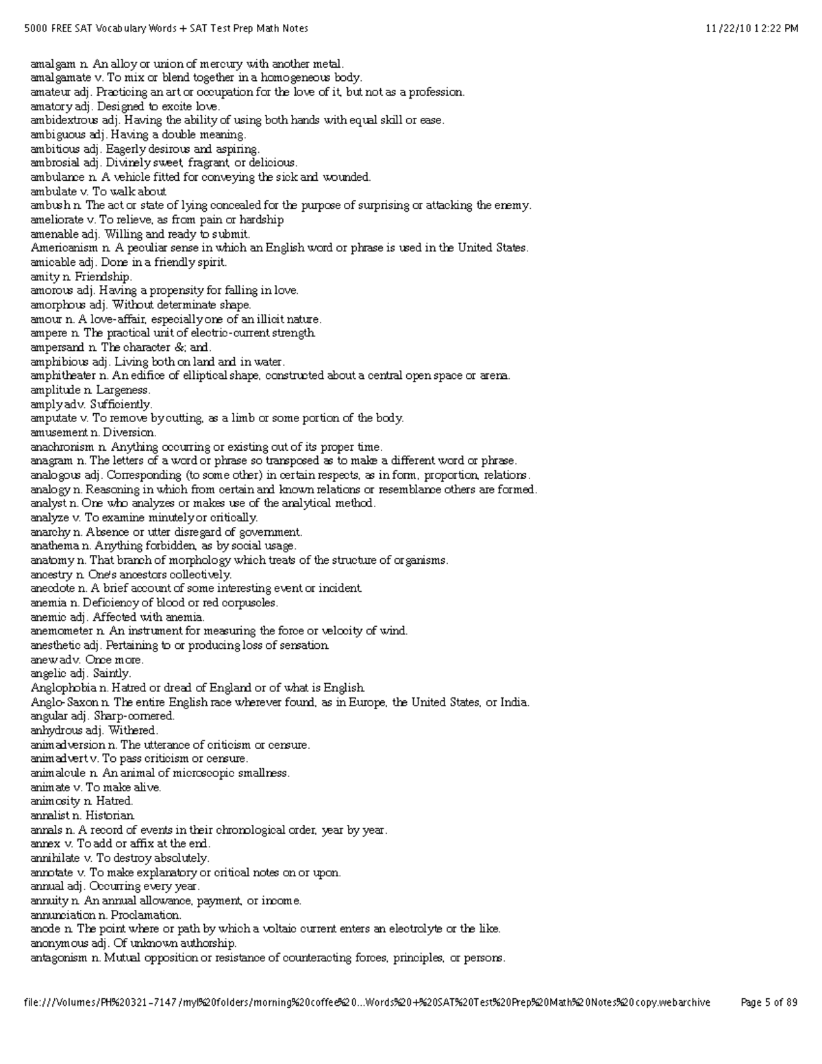 Syntax notes 4 - 5000 FREE SAT Vocabulary Words + SAT Test Prep Math ...