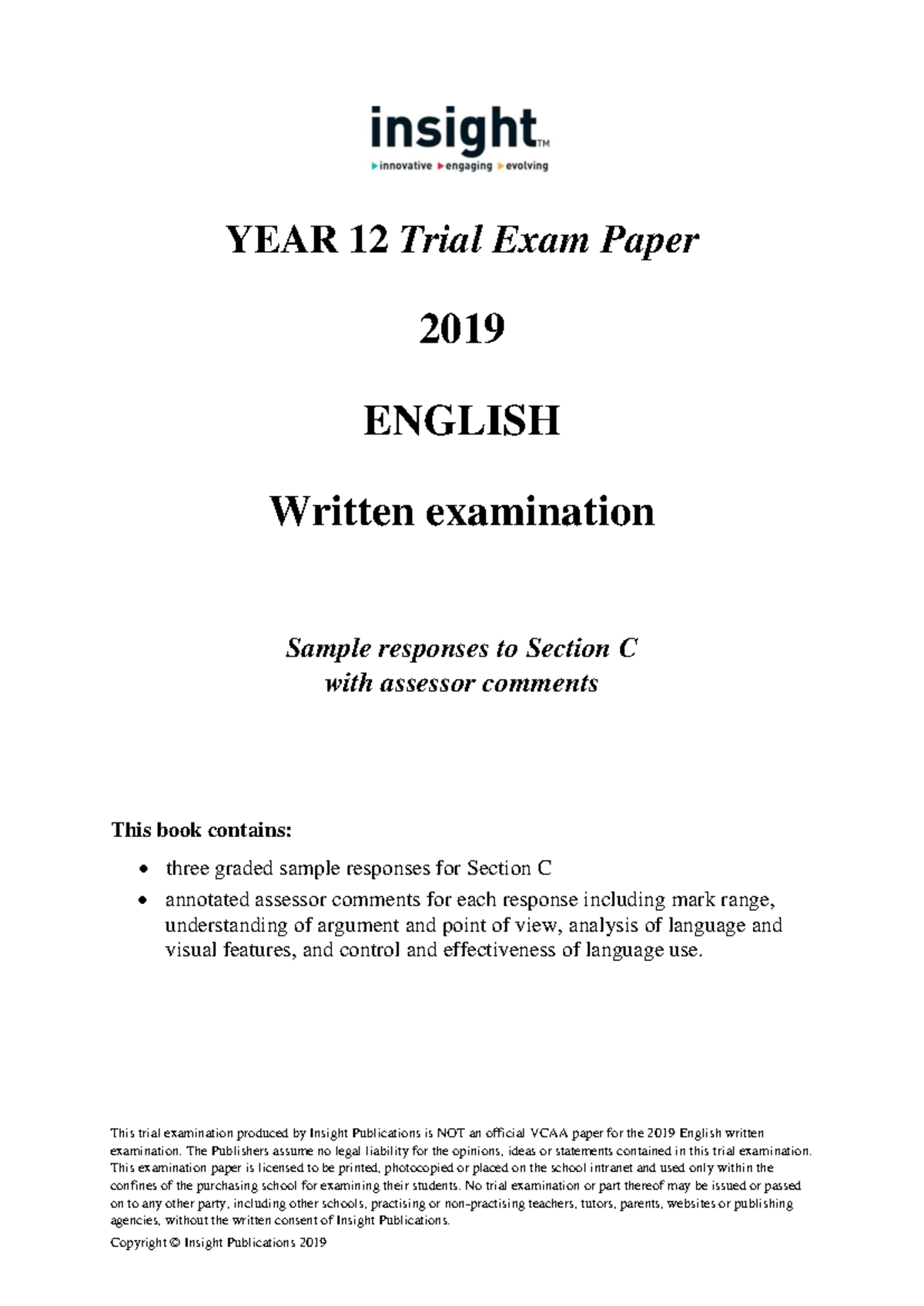 TE-2019 English Section-C Sample Responses & Analysis of Argument - Studocu