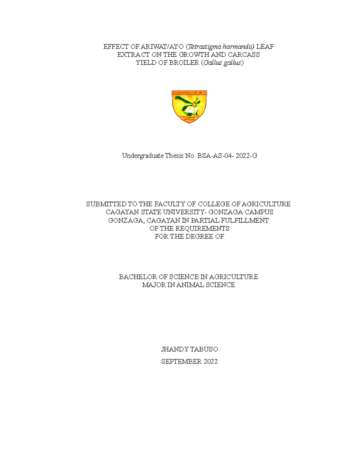 Boy4 - wewe - EFFECT OF ARIWAT/AYO ( Tetrastigma harmandii) LEAF ...