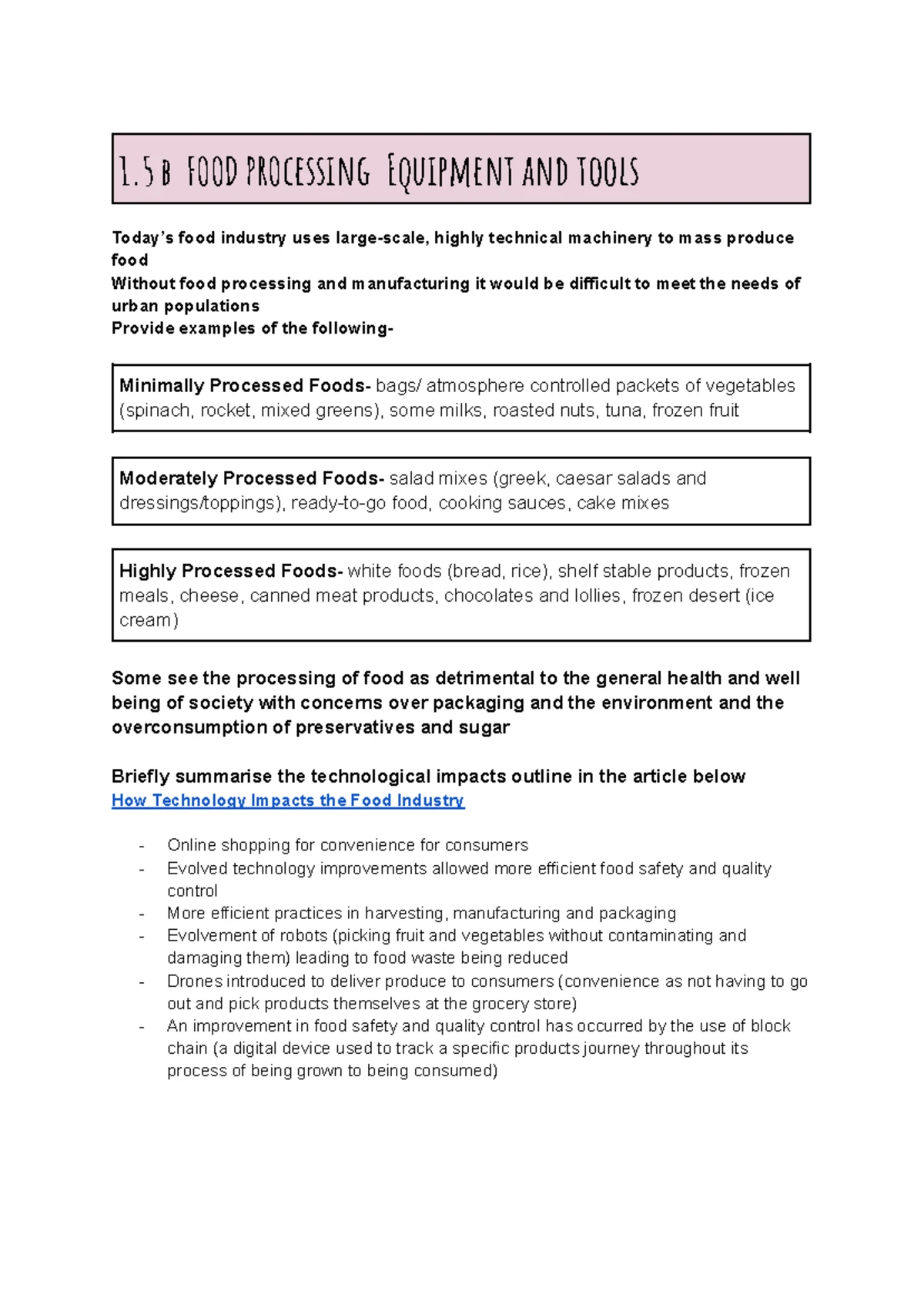 Functional Properties of Food - Year 11 Food Technology Notes - Studocu