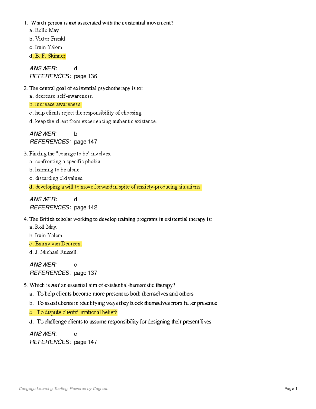 Chapter 6 Notes on Existential Therapy Concepts and Key Figures - Studocu