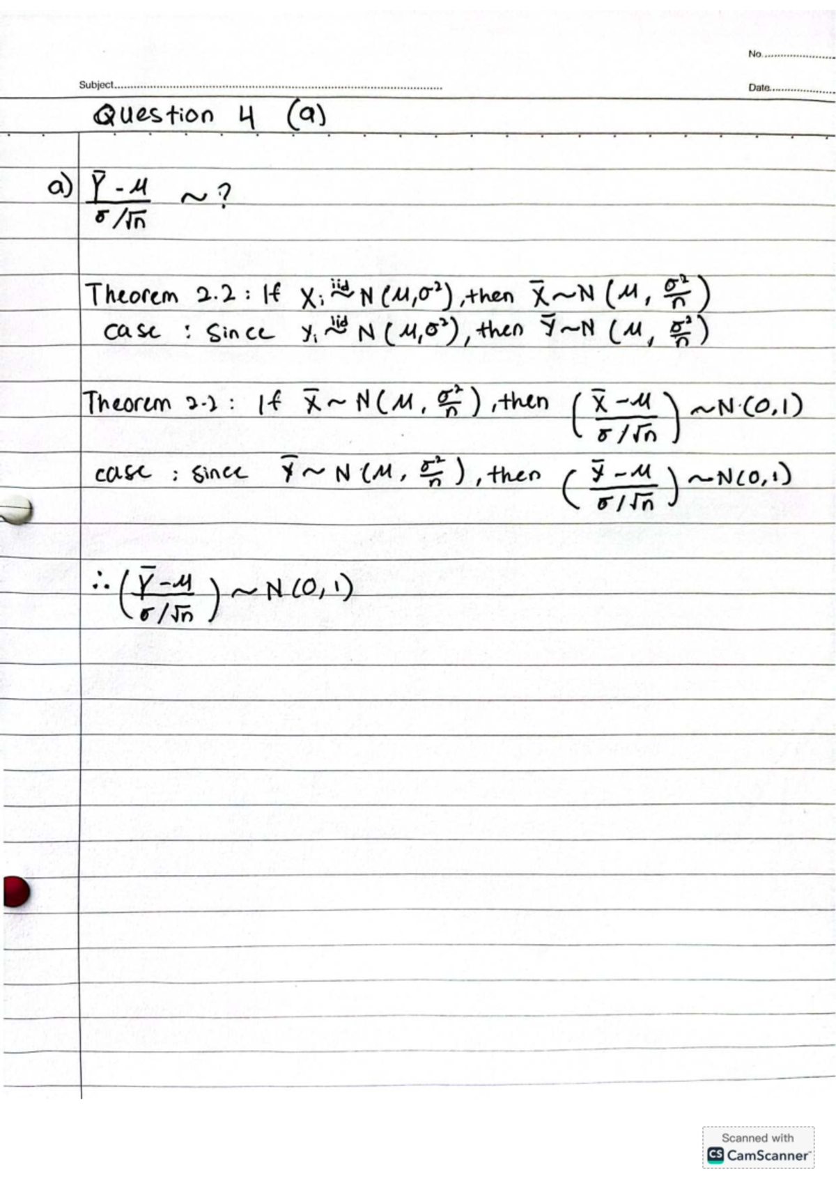 Statistical Theorems on IID Normal Distributions - Q4 Analysis - Studocu