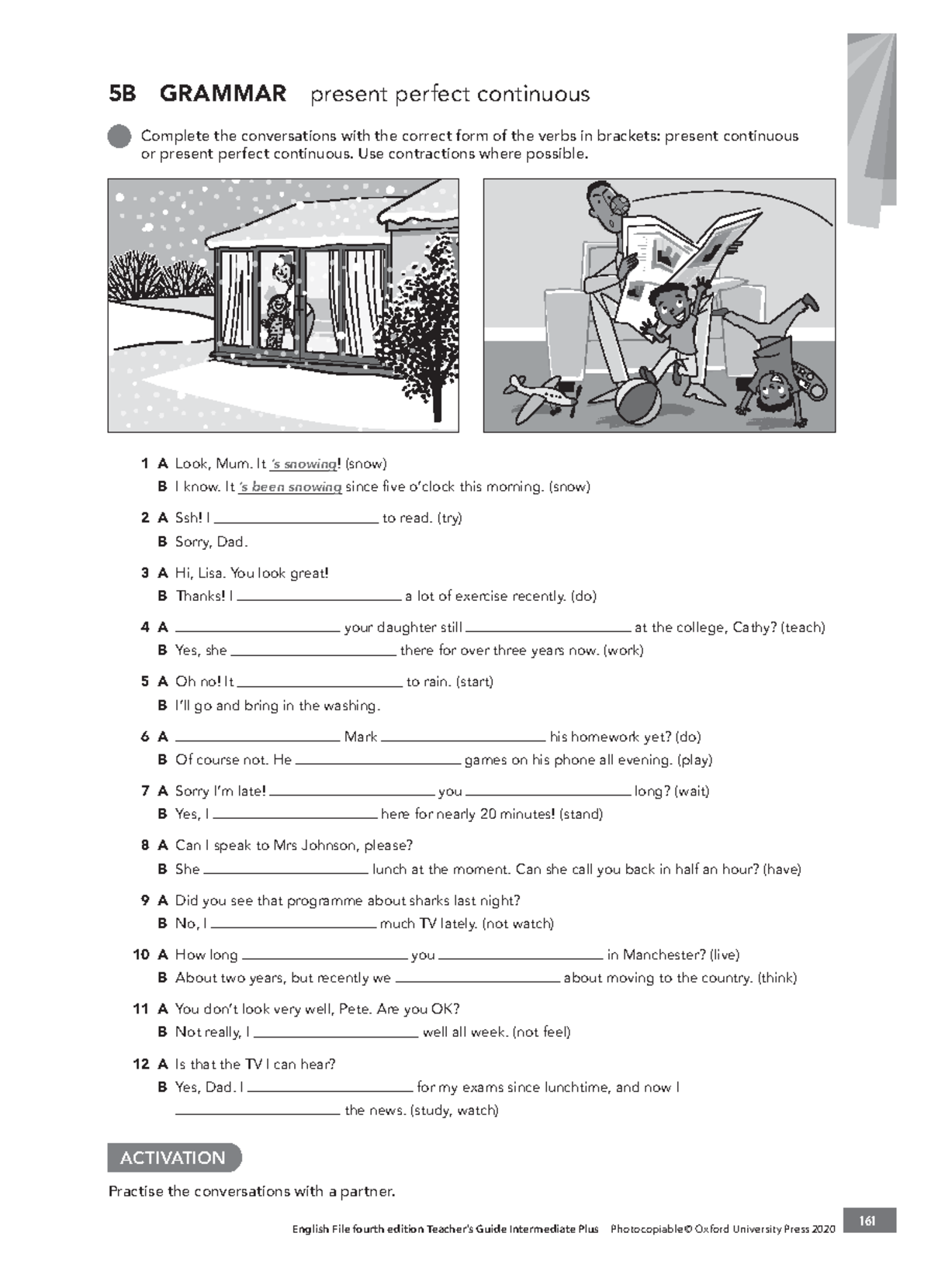 Unit 5B: Grammar - Present Perfect Continuous Exercises - Studocu
