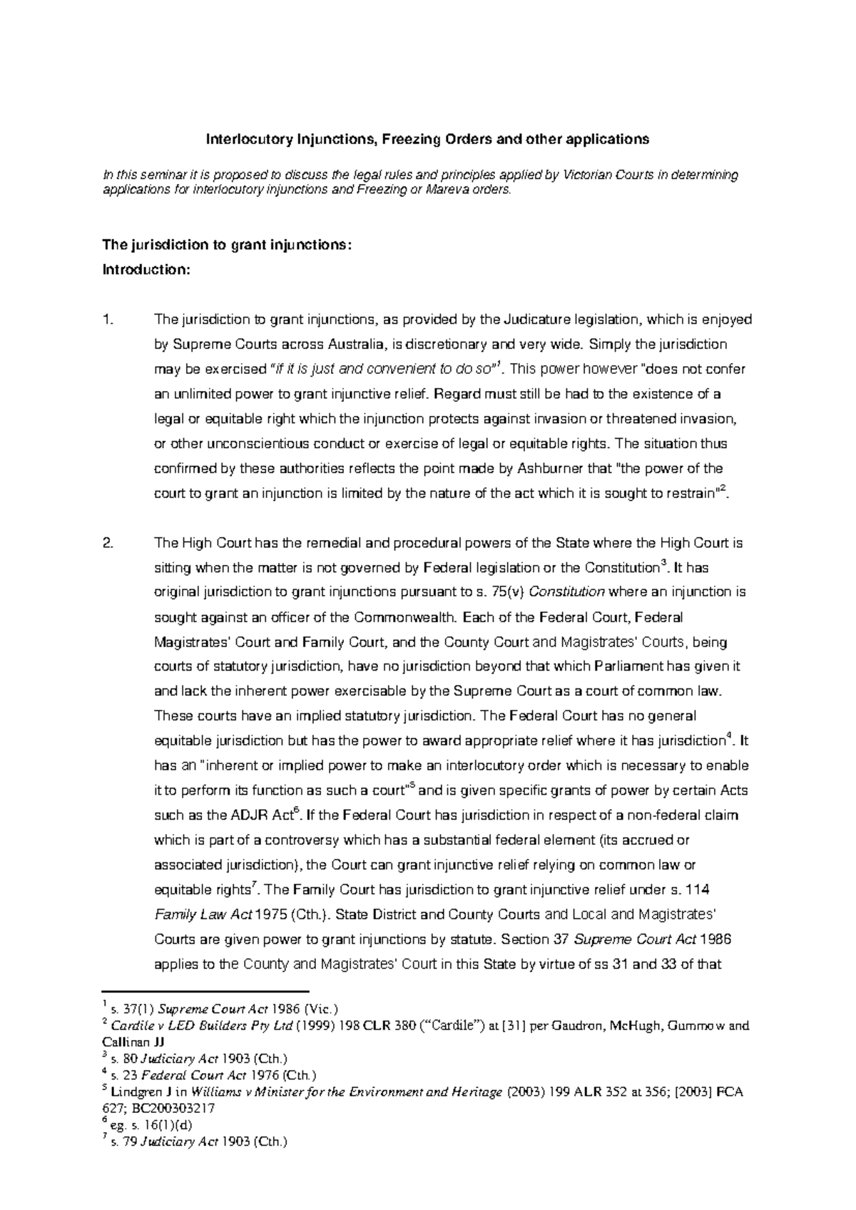 Interlocutory Injunctions & Freezing Orders - Applications Overview ...
