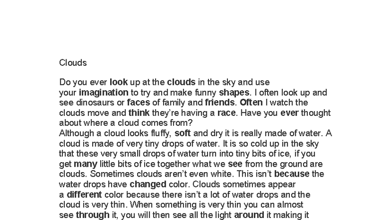 Clouds: Understanding Their Formation and Shapes - Studocu