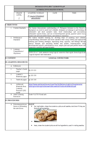 English 10 COT LP Quarter 1 sy2122 - LESSON PLAN IN ENGLISH 10 QUARTER ...