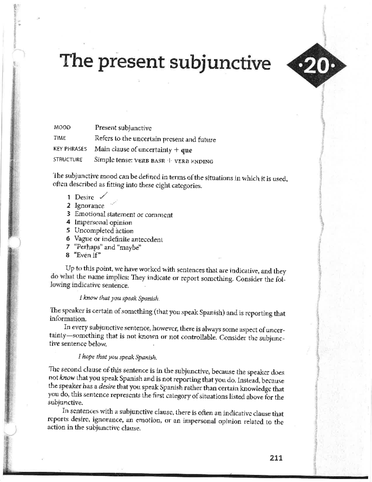 Present Subjunctive in Spanish: Understanding Mood and Structure - Studocu