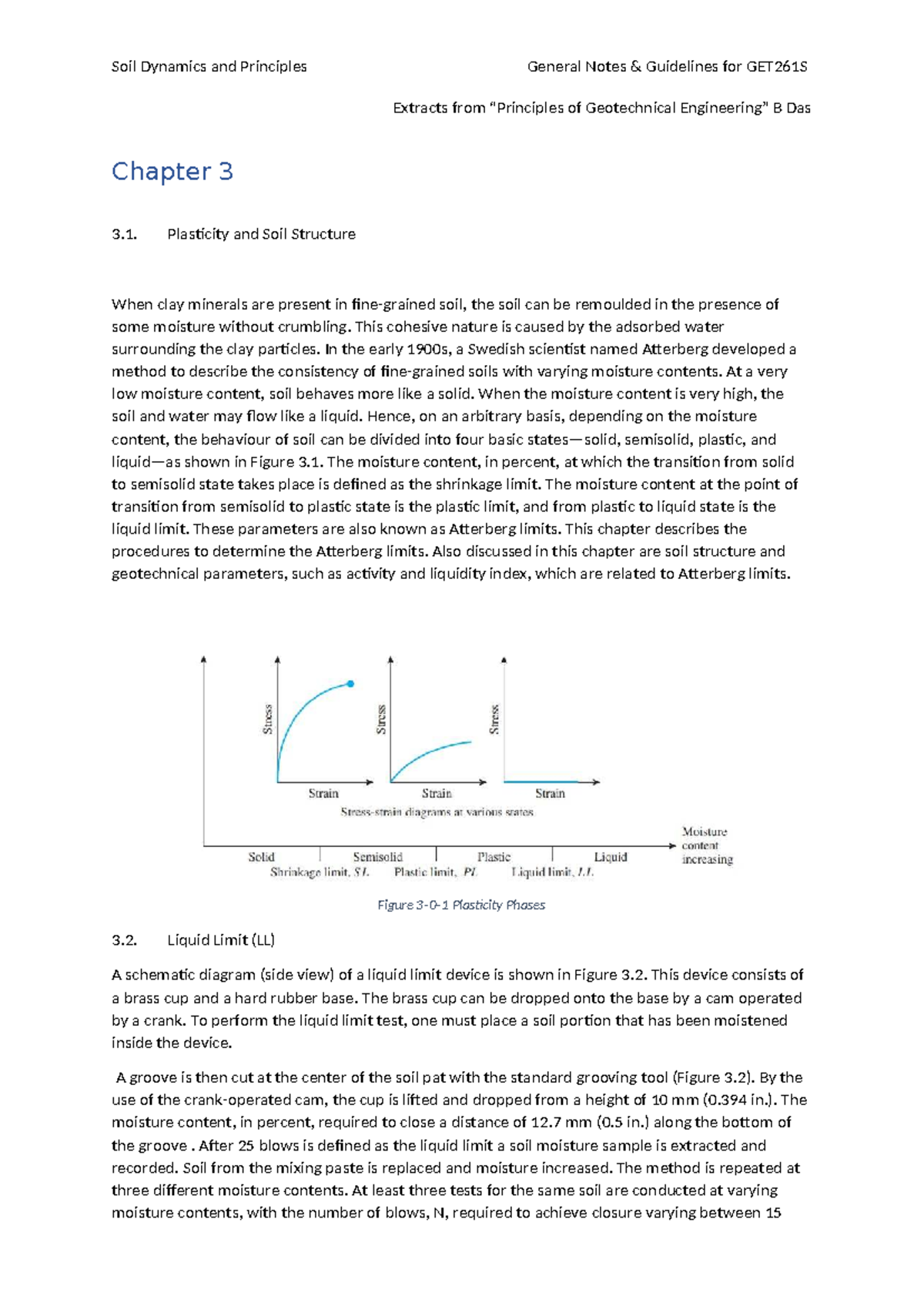 Soil Dynamics and Principles: General Notes for GET261S - Chapter 3 on ...