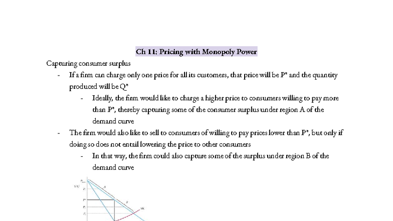 Econ 300 - Exam 4 Notes: Monopoly Power & Price Discrimination Insights ...