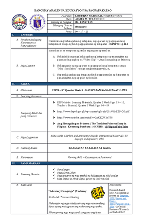 Q4 ESP 8 Week 1 2 - Module - W1& Learning Area Edukasyon sa Pagpapakatao Grade Level 8 Quarter ...