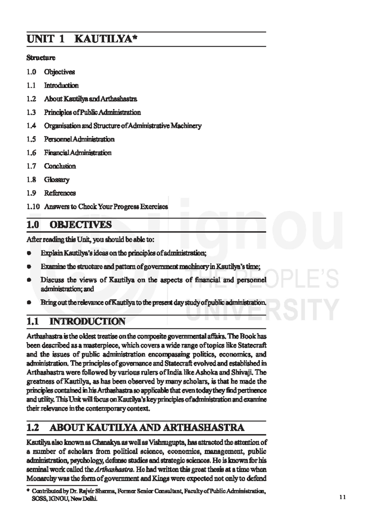 Unit 1: Kautilya's Principles of Public Administration (PA-SEM2) - Studocu