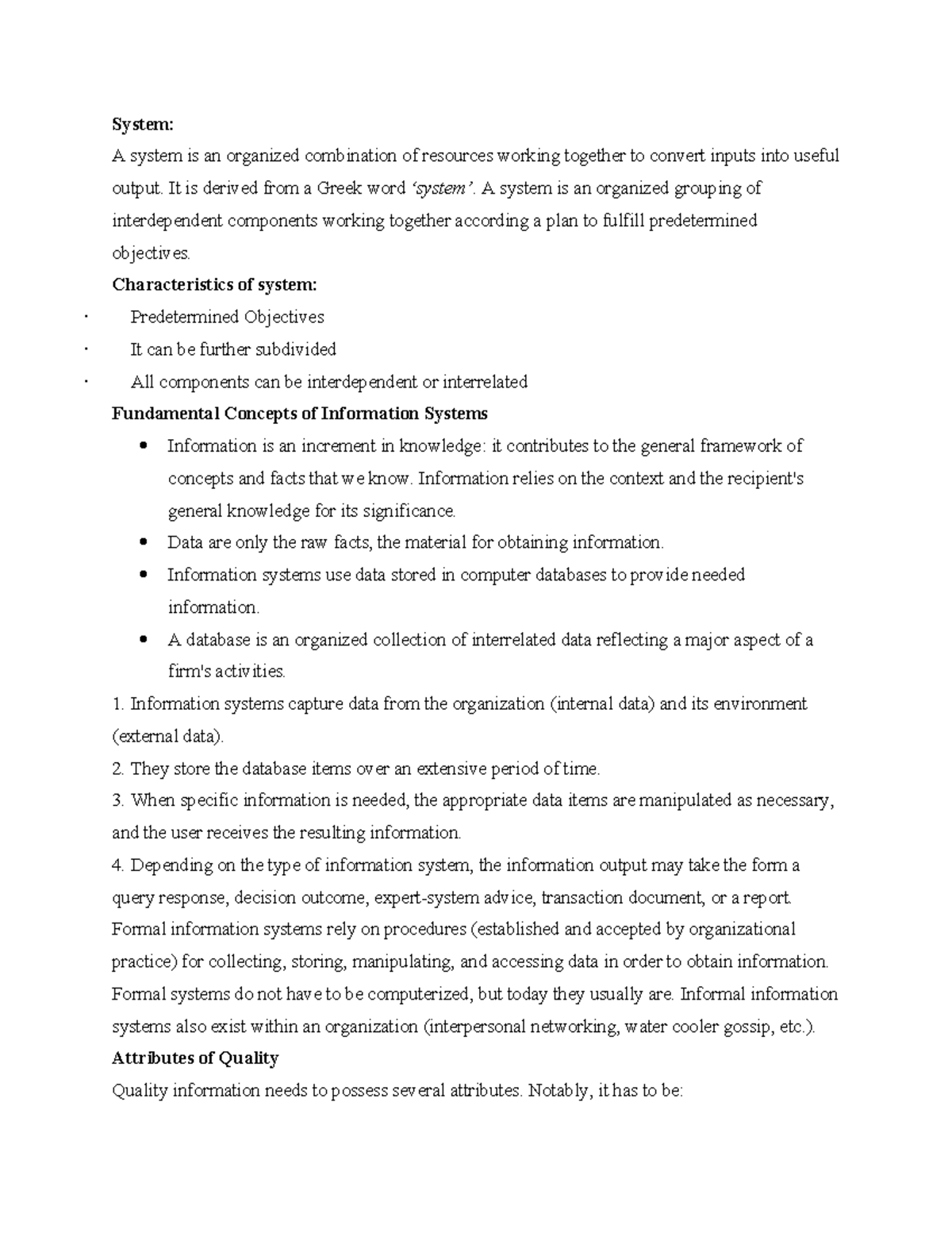 SAD 101: Comprehensive Notes on Information Systems and Their ...