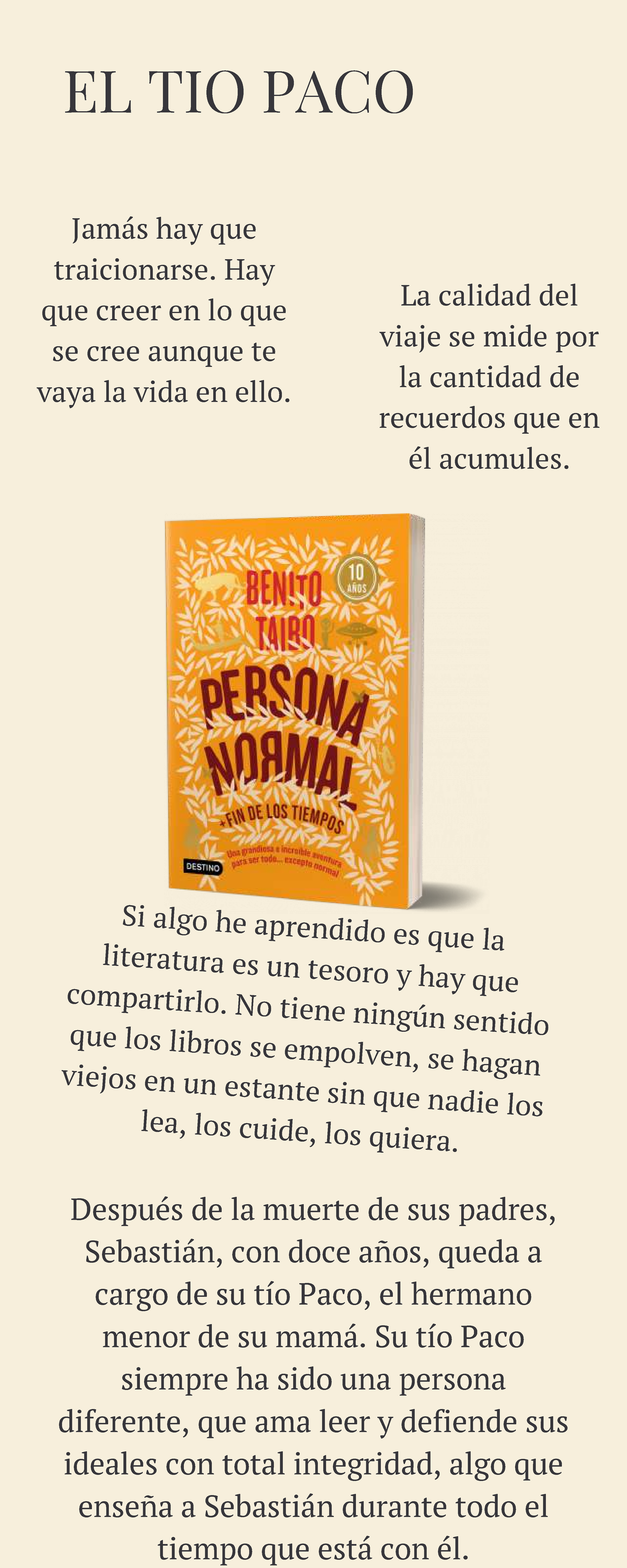 EL TIO PACO - Resumen y Reflexiones sobre la Literatura - Studocu