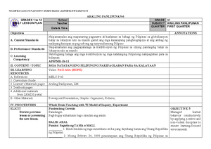 AP Q4 WK 6 - Daily lesson in araling panlipunan 3 quarter 4 week 6 ...