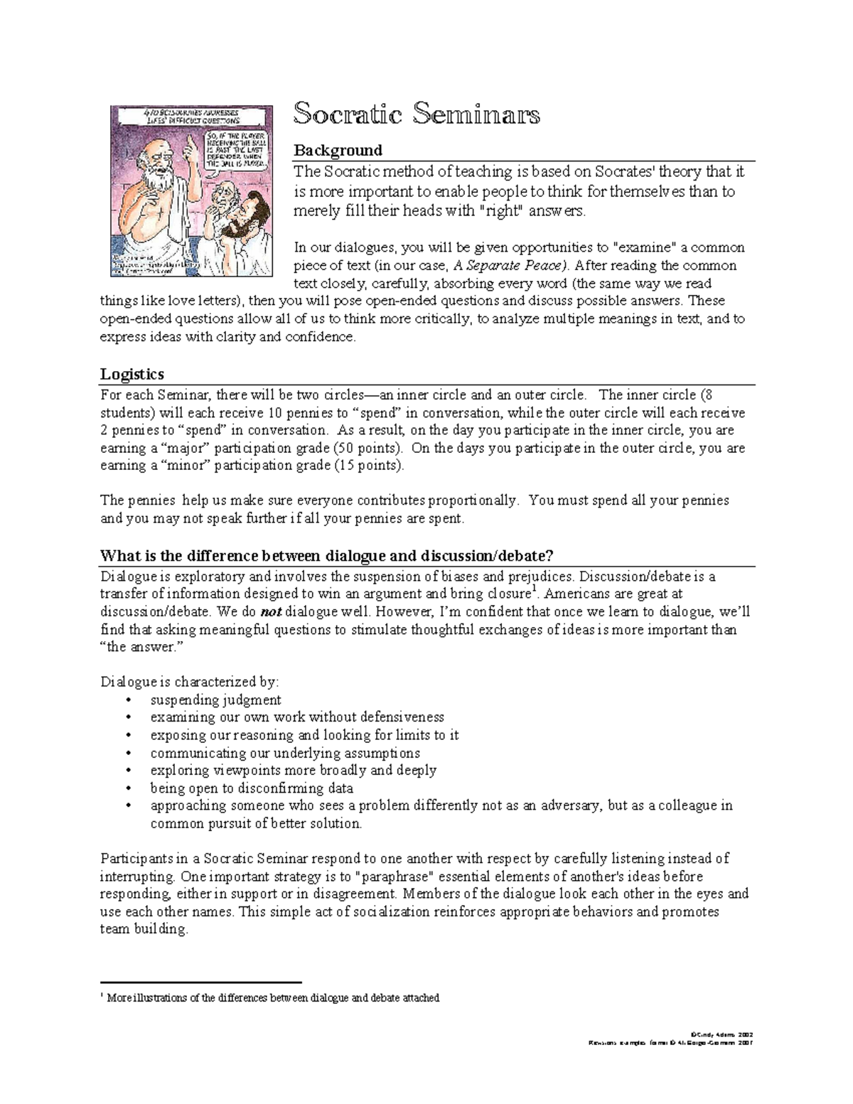 Socratic Seminar Guide: Engaging Discussion Techniques & Rubric - Studocu