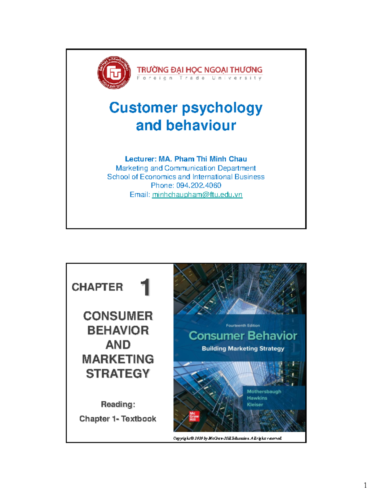 Chapter 1 - Consumer Behavior & Marketing Strategy Overview - Studocu