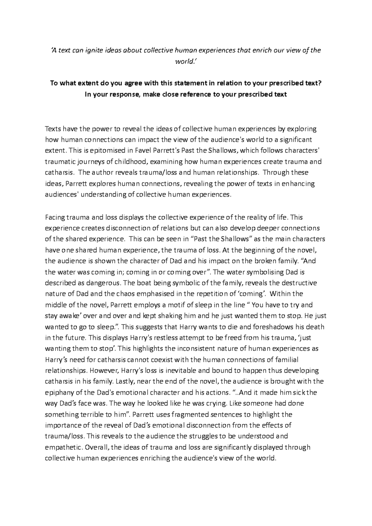 Practice trial Essay (past HSC question 2021) - Google Docs - ‘A text ...