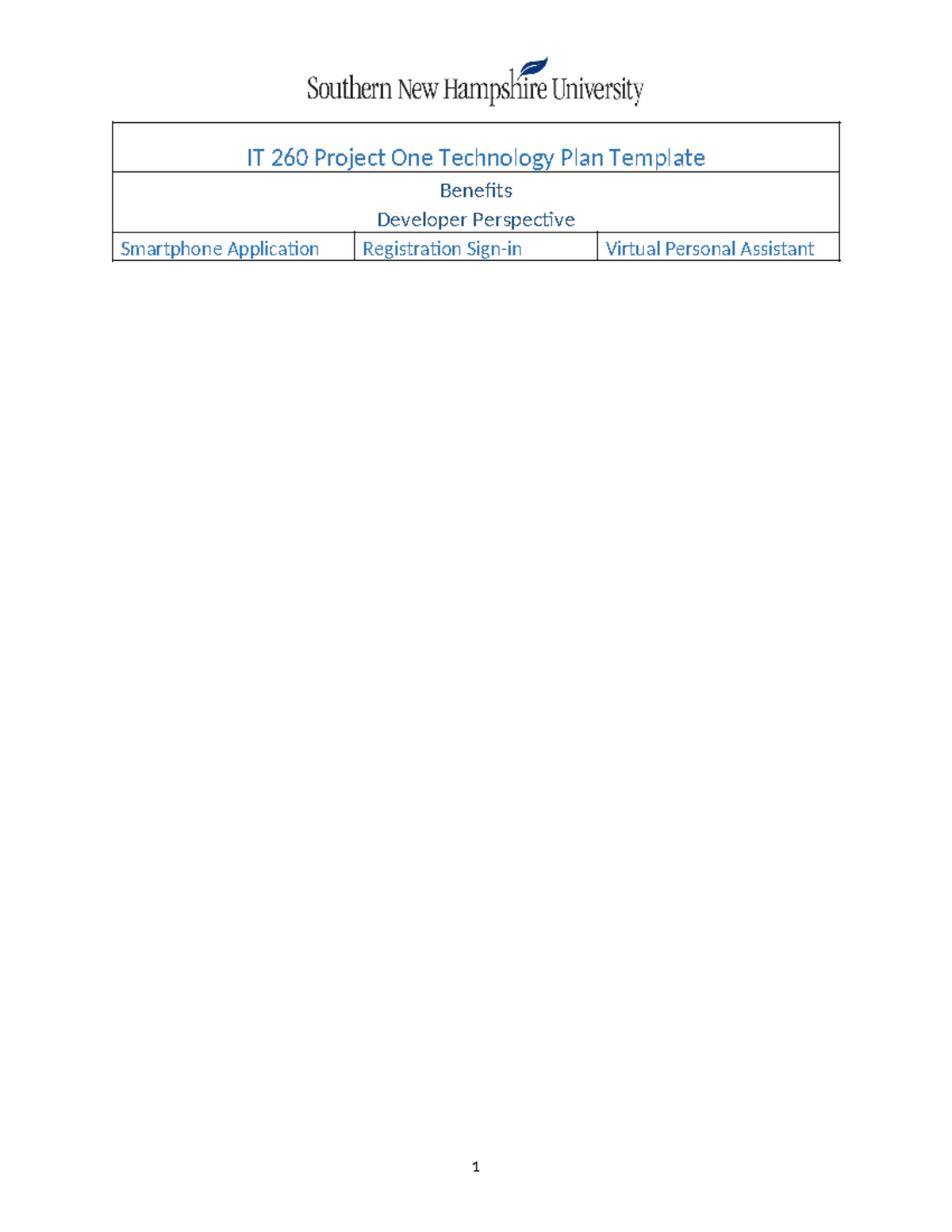 IT 260 Project One: Tech Plan Template for Conference App - Studocu