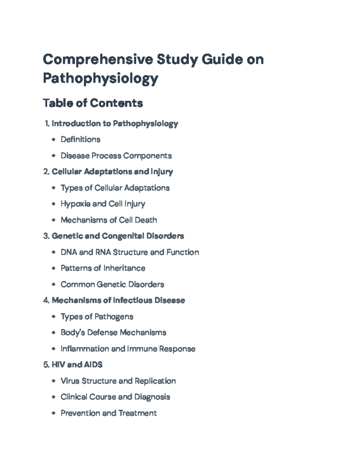 Pathophysiology Study Guide for Nursing: key Systems & Conditions ...