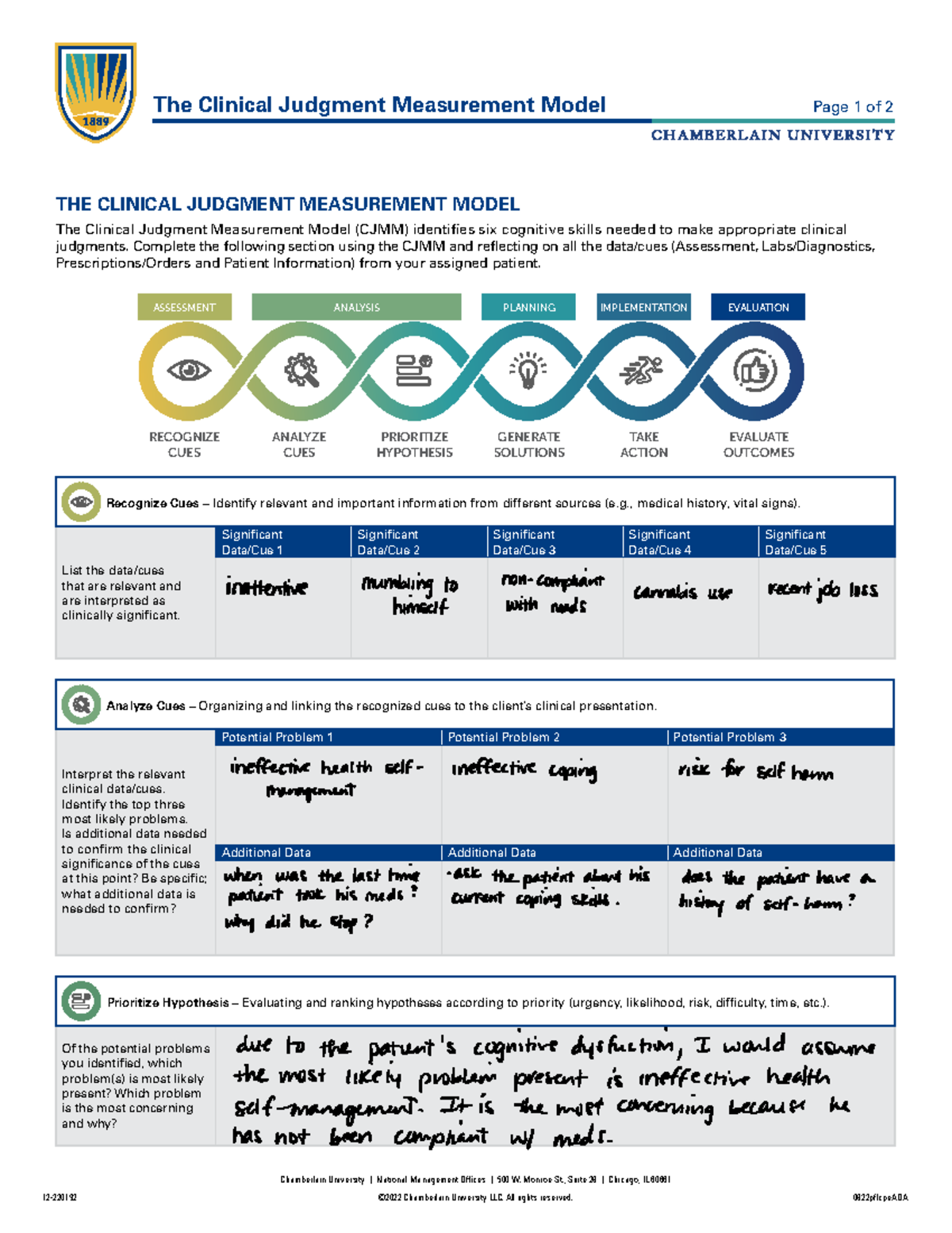 Clinical Judgment Measurement Model (CJMM) Analysis Guide - Studocu