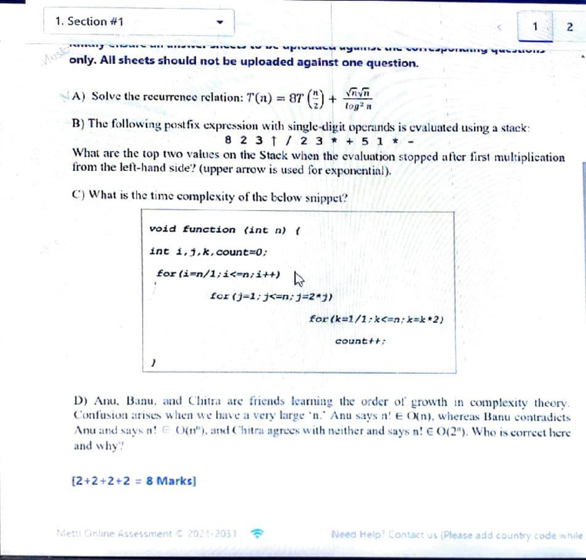 DSAD - Mid Sem 2025 - Exam Paper Solutions and Analysis - Studocu