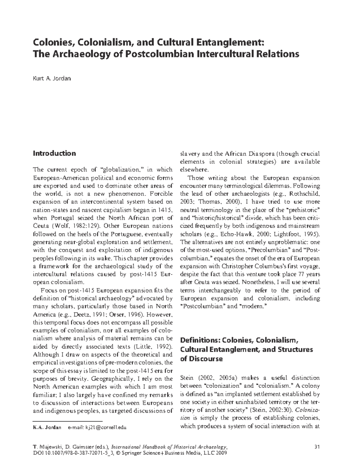 Jordan 2009 Colinies colonialism - Colonies, Colonialism, and Cultural ...
