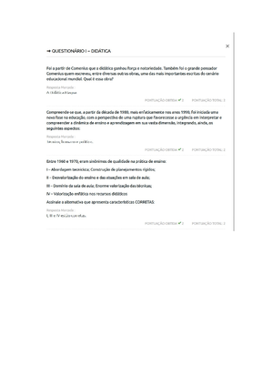 Questionári 1 - questionarios - QUESTIONÁRIO – ORGANIZAÇÃO E DIDÁTICA ...