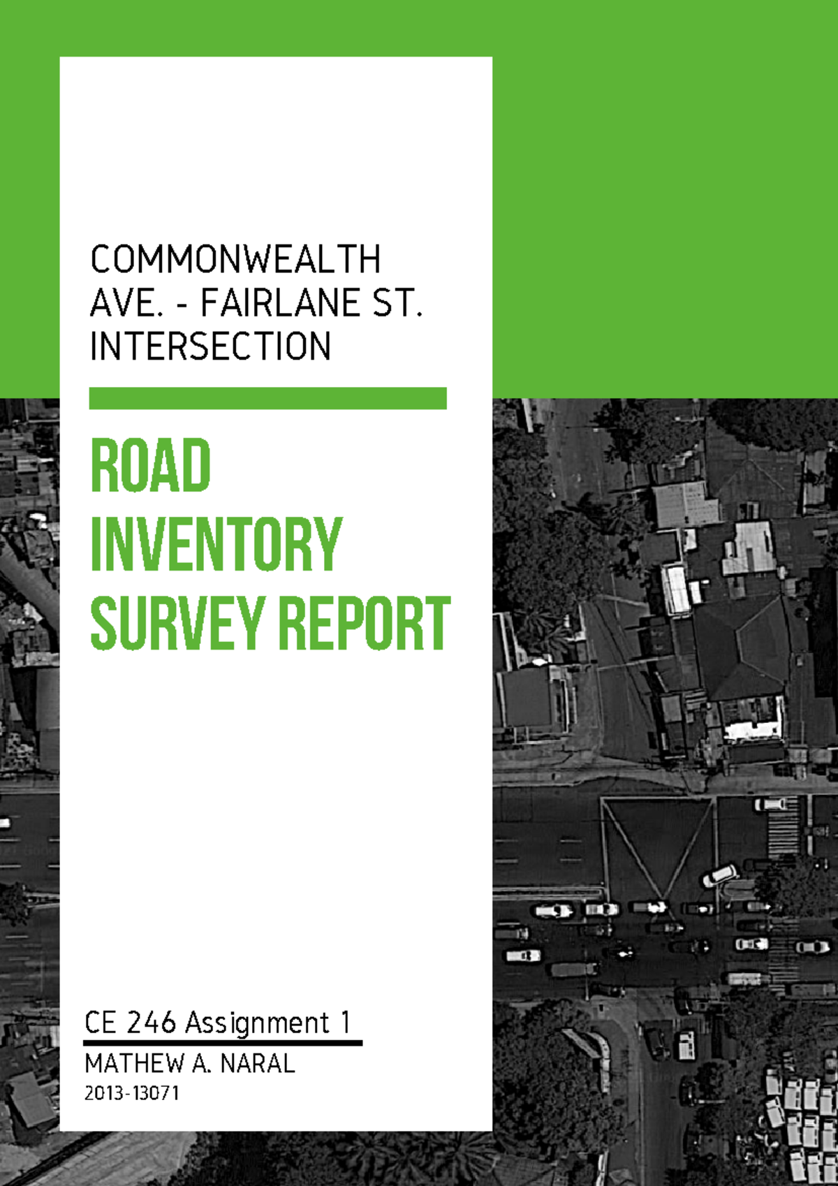 CE 249 Road Inventory Survey Report: Commonwealth Ave Intersection ...