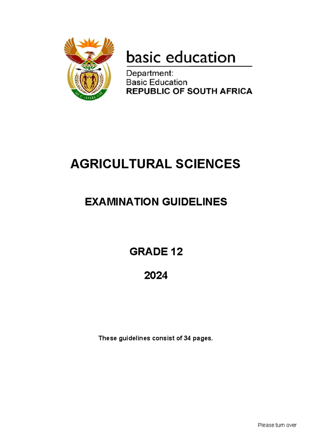 Agricultural Sciences GR 12 Exam Guidelines 2024 ENG 120341 - Studocu