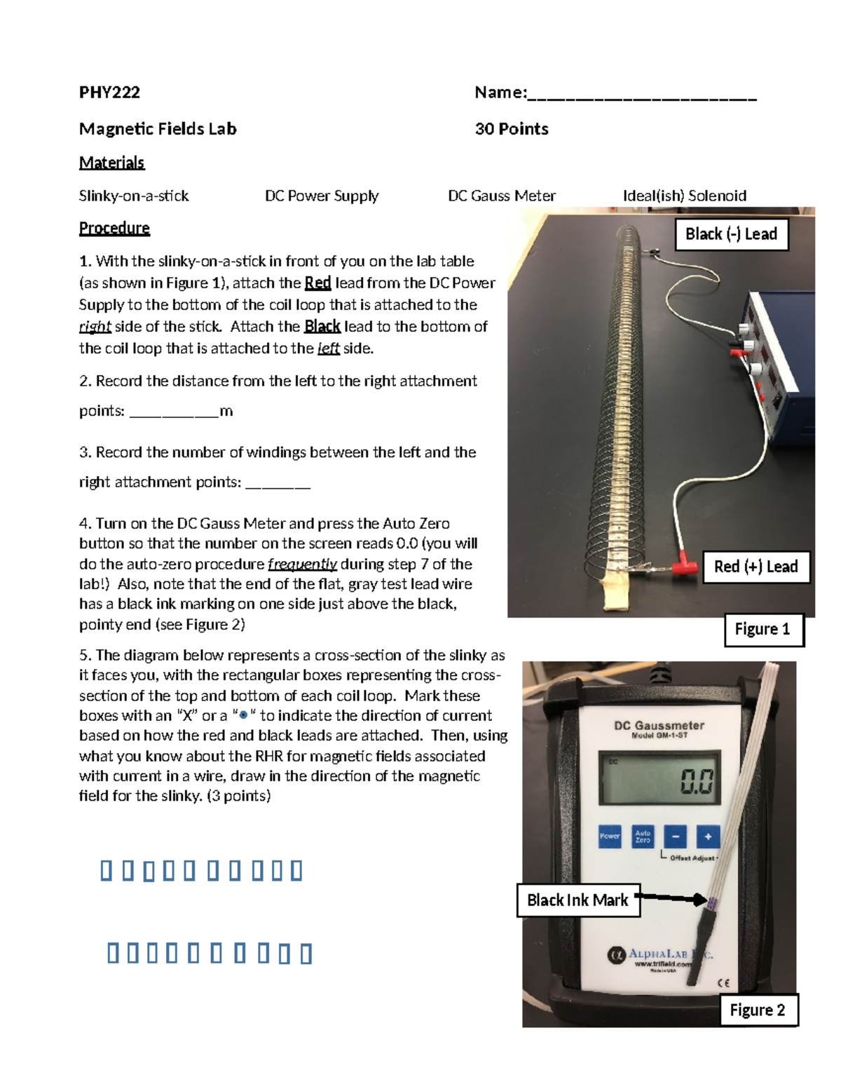 Lab - Magnetic Fields Experiment (30 pts) - DC Power Supply & Gauss ...