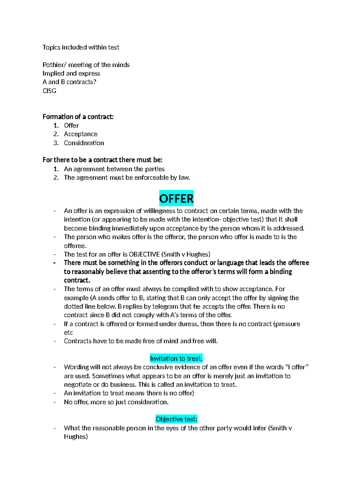 CISG Contract Formation: Offers, Acceptance, and Consideration ...