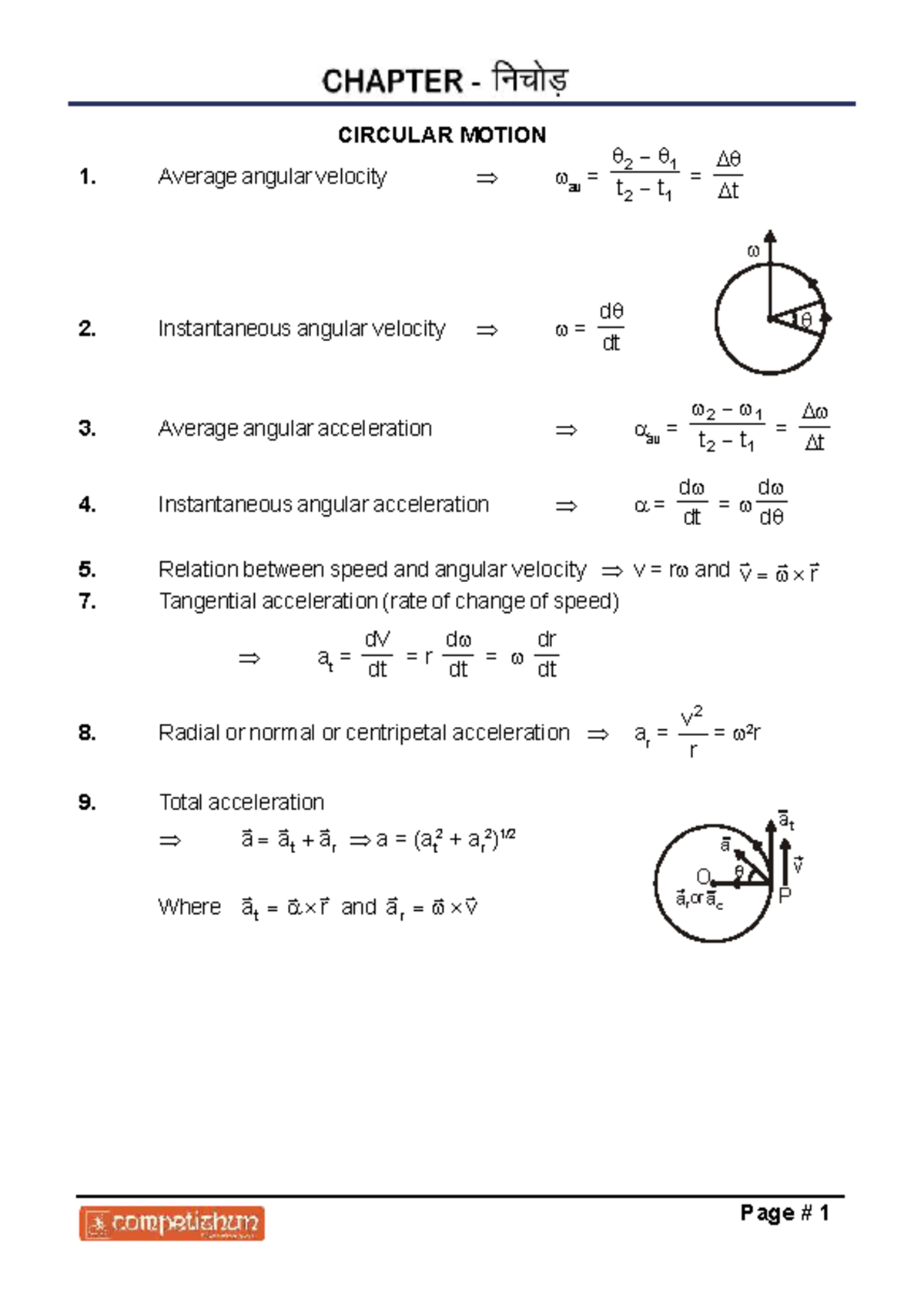 CIRCULAR MOTION: Angular Velocity & Acceleration Concepts - Studocu