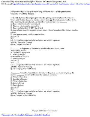 Ch 4 Questions - entrepreneurship Pearson - Chapter 4 A ________ is a ...